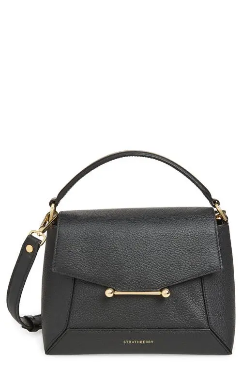Strathberry Mosaic Leather Top Handle Bag - Black