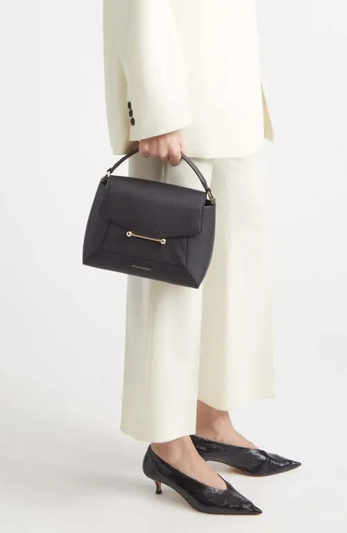 Strathberry Mosaic Leather Top Handle Bag - Black