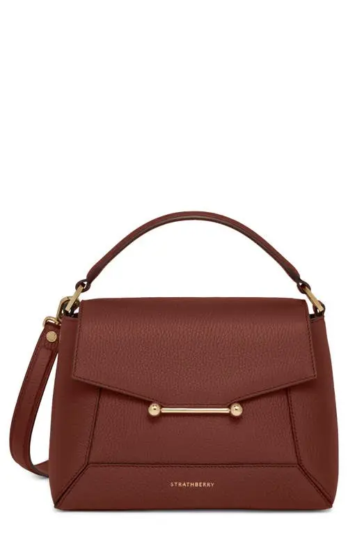 Strathberry Mosaic Leather Top Handle Bag - Walnut