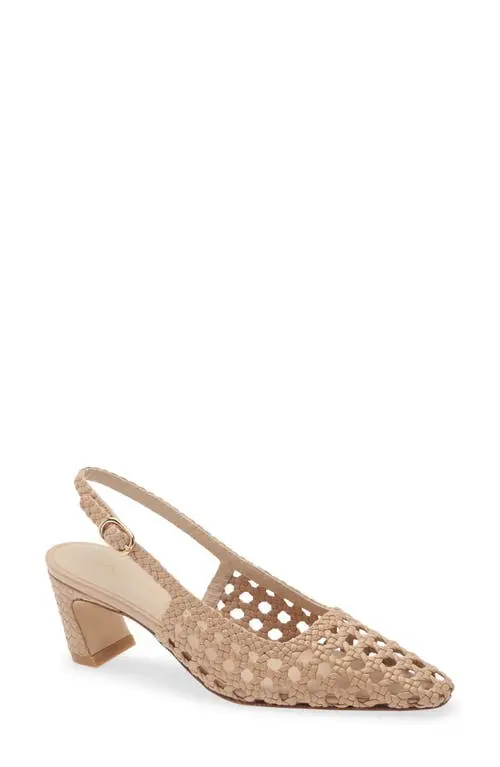 STUART WEITZMAN Stassi Woven Slingback Pumps - Adobe