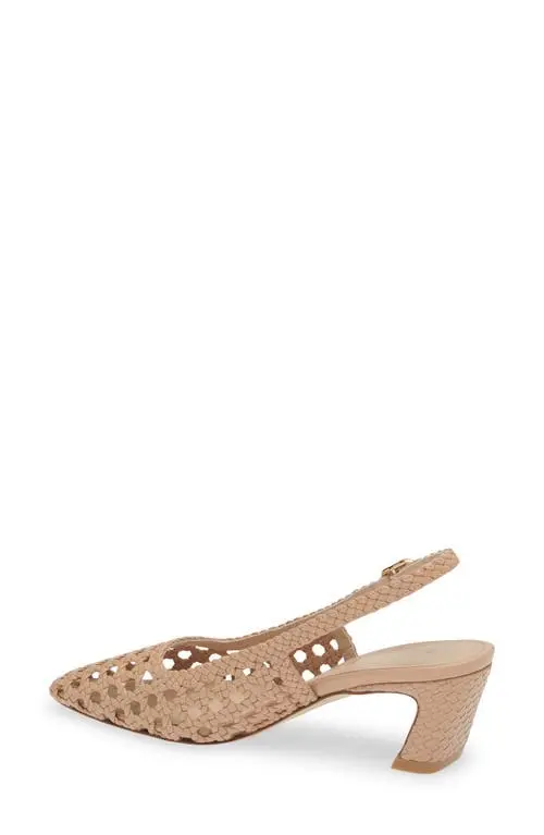 STUART WEITZMAN Stassi Woven Slingback Pumps - Adobe