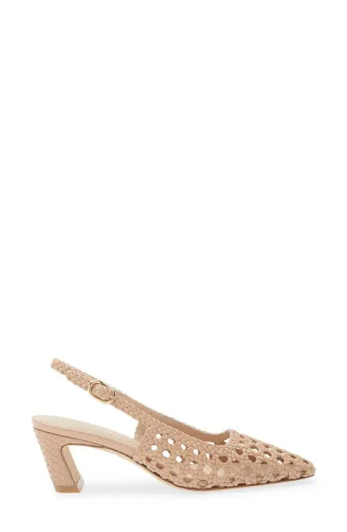 STUART WEITZMAN Stassi Woven Slingback Pumps - Adobe