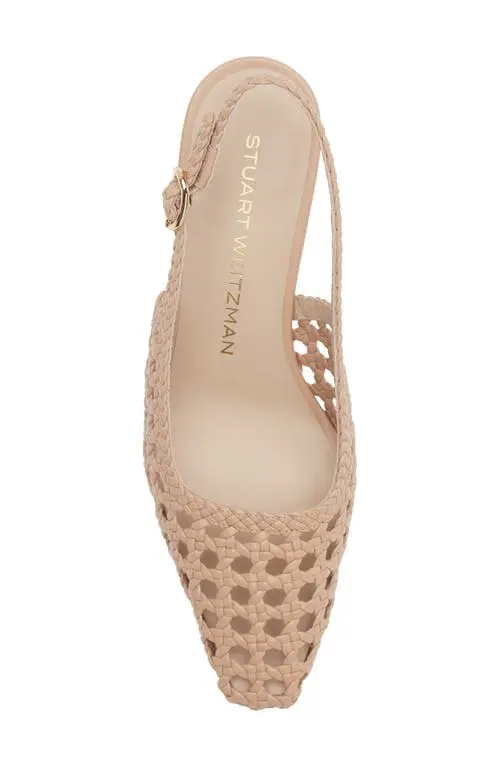 STUART WEITZMAN Stassi Woven Slingback Pumps - Adobe
