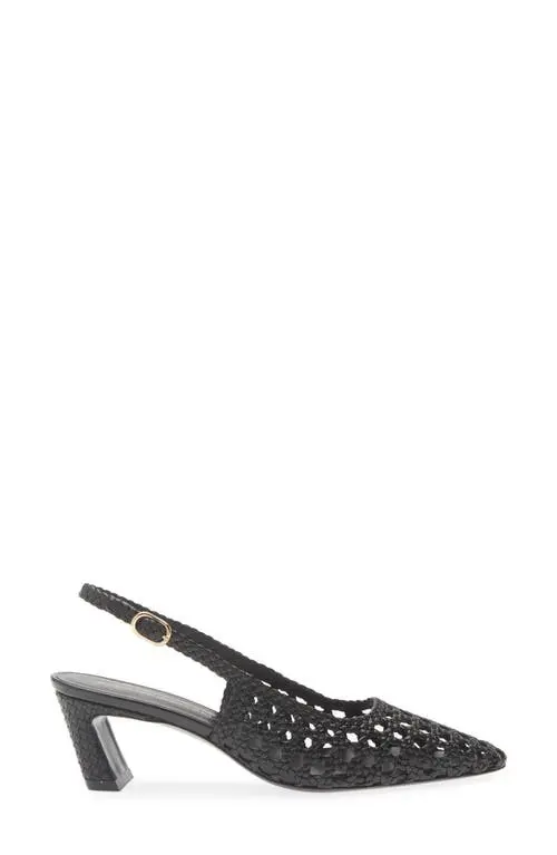 STUART WEITZMAN Stassi Woven Slingback Pumps - Black