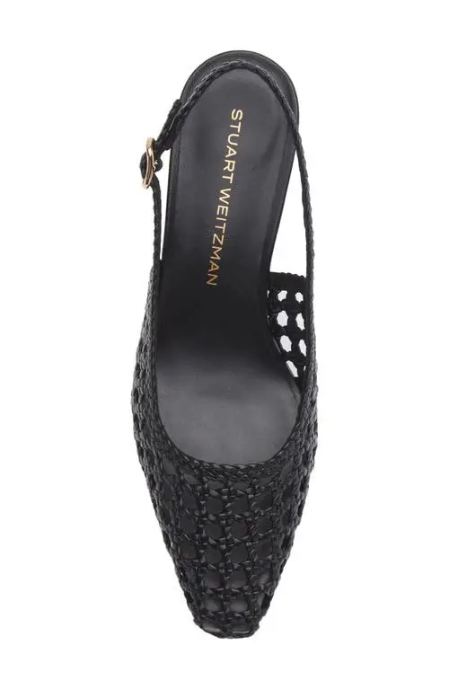STUART WEITZMAN Stassi Woven Slingback Pumps - Black