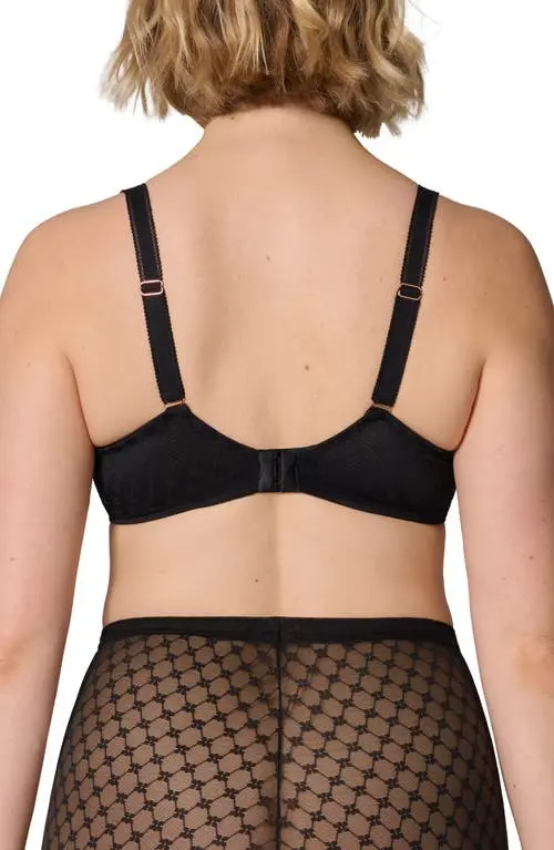 Simone Perele Plume Embroidered Molded Underwire Bra - Black