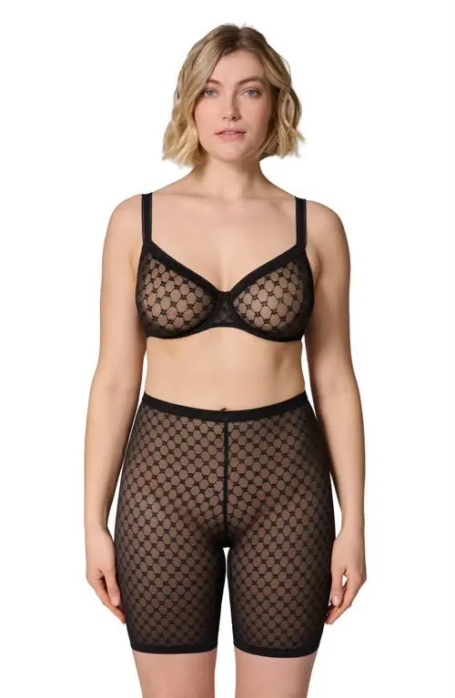 Simone Perele Plume Embroidered Molded Underwire Bra - Black
