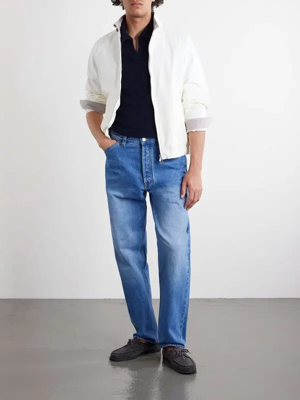 Thom Sweeney Terry-cotton Polo Shirt - Blue