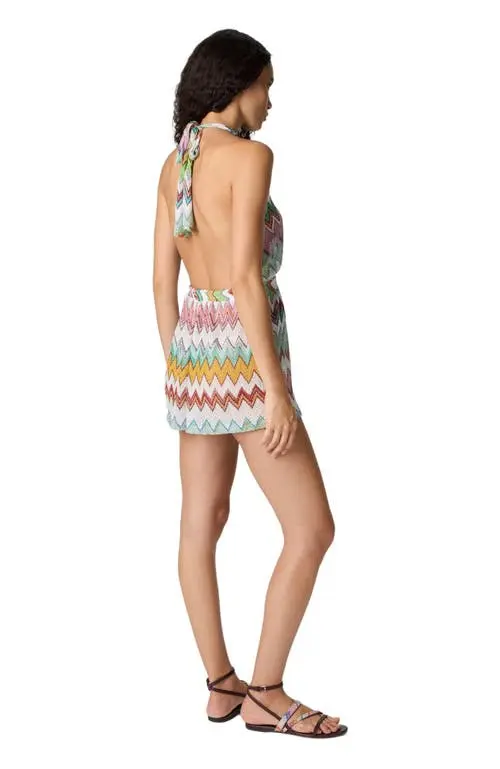 Missoni Short Jumpsuit With Macro Zigzag Pattern - White & Multicoloured