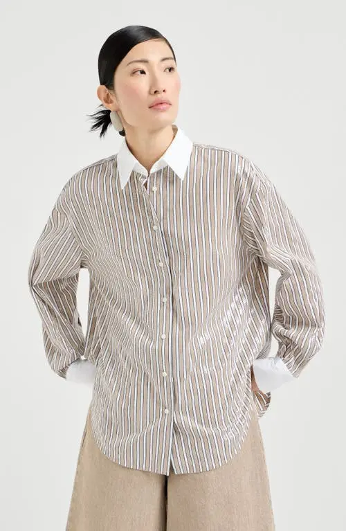Brunello Cucinelli Striped Poplin Shirt