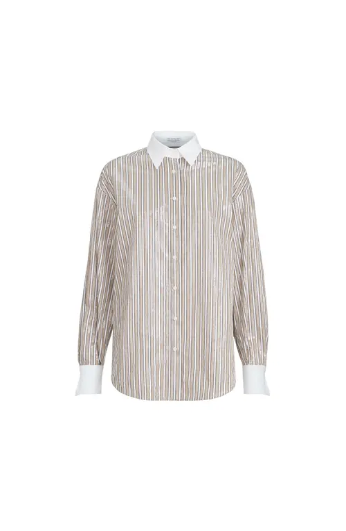 Brunello Cucinelli Striped Poplin Shirt