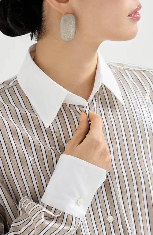 Brunello Cucinelli Striped Poplin Shirt