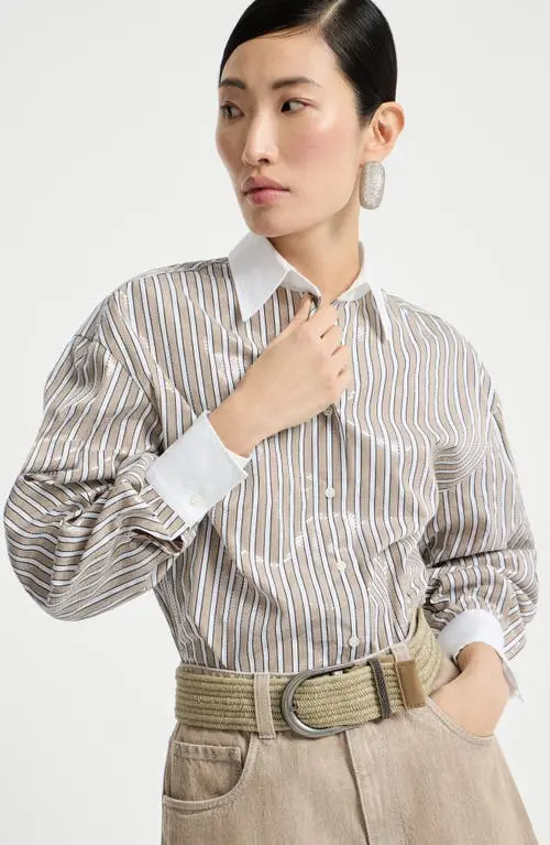 Brunello Cucinelli Striped Poplin Shirt
