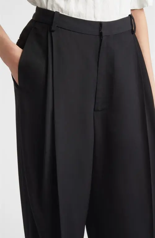 Proenza Schouler Clementina Pleated Twill Trousers - Black