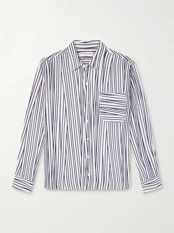 Orlebar Brown Grasmoor Striped Linen Shirt