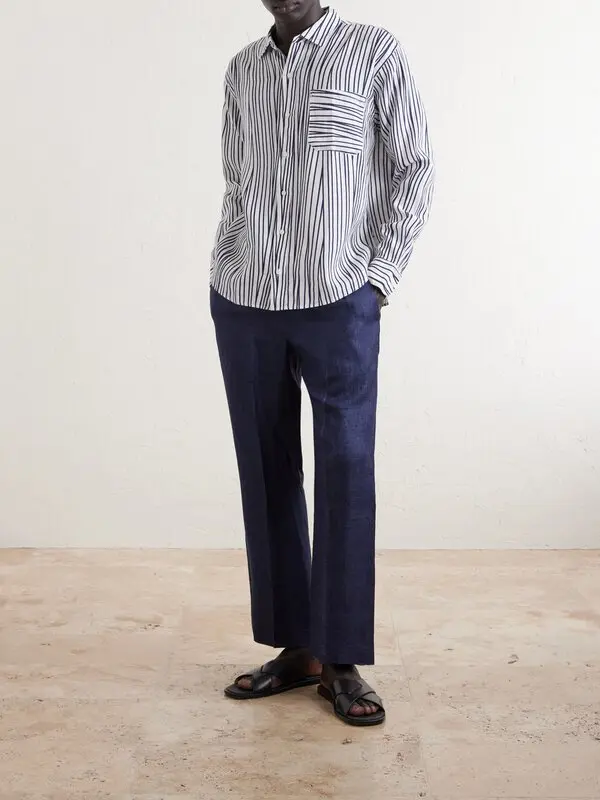 Orlebar Brown Grasmoor Striped Linen Shirt