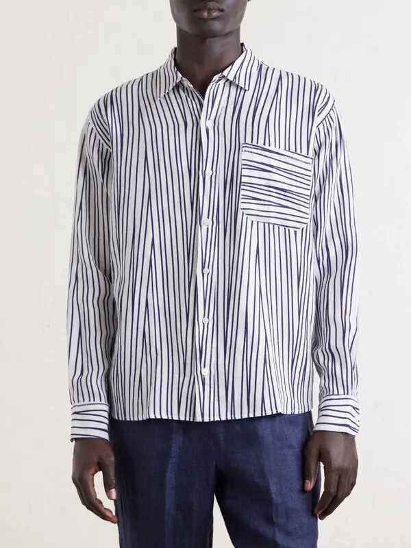 Orlebar Brown Grasmoor Striped Linen Shirt