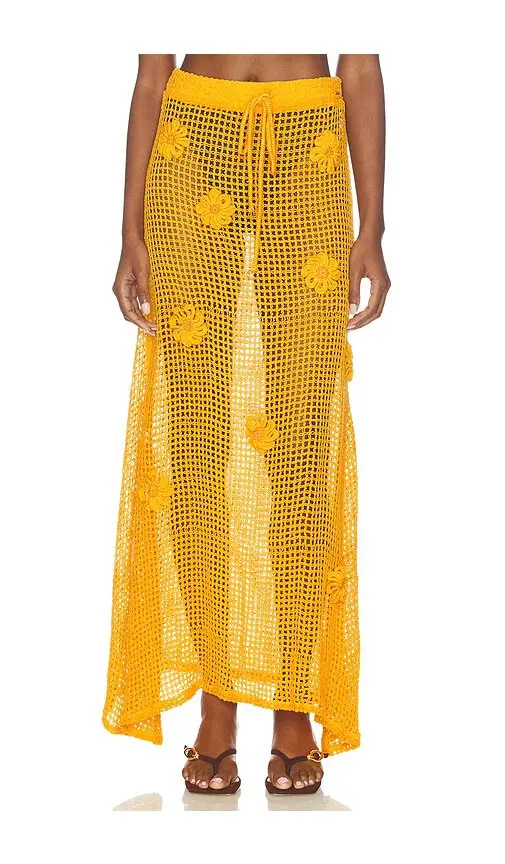 MAAJI Golden Blossom Glacier Maxi Skirt - Bright Yellow