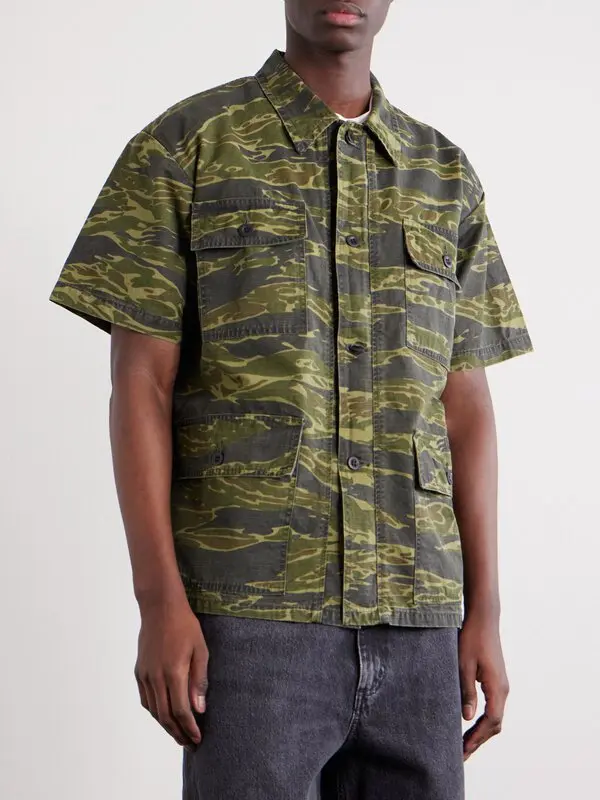 ORSLOW Camouflage-print Cotton-riptop Shirt