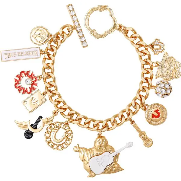 True Religion Gold-tone Multi-charm Bracelet - Gold Tone
