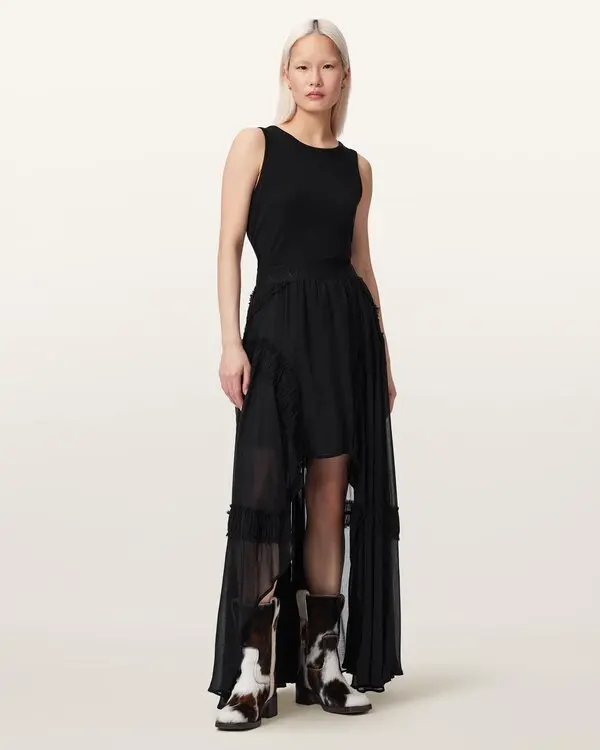 ALLSAINTS Dorina Voluminous Maxi Skirt - Black
