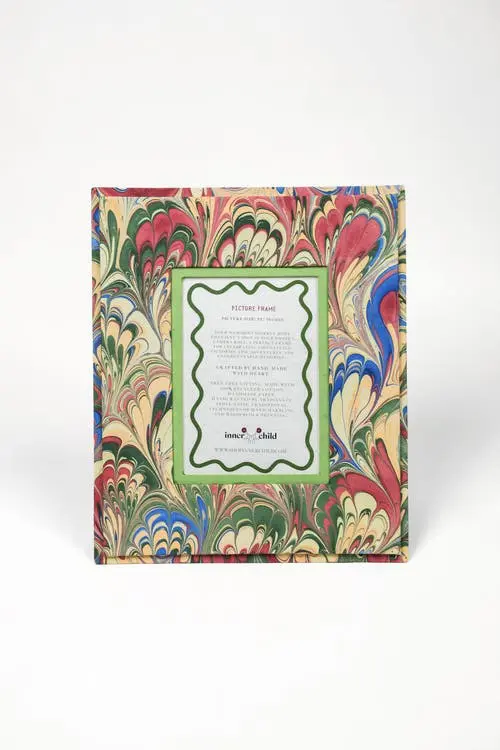 INNER CHILD Hand-marbled Large Wall Picture Frame5x7 - Multicolor