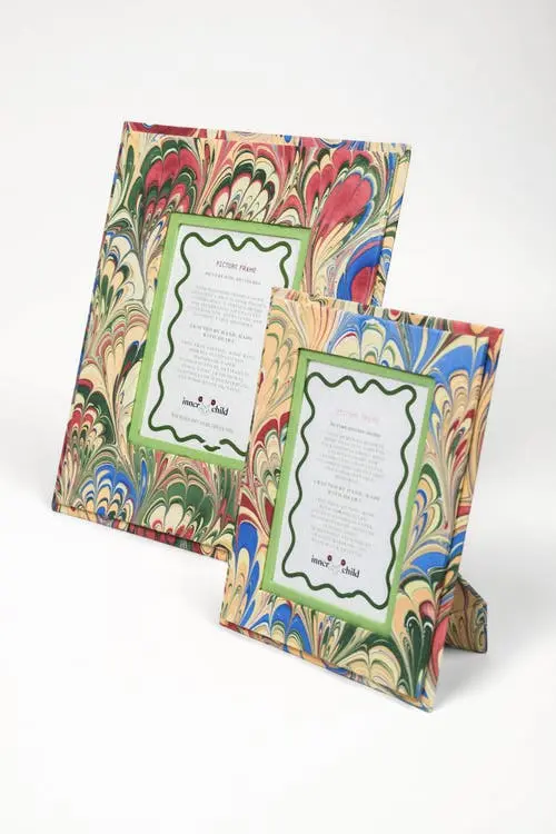 INNER CHILD Hand-marbled Large Wall Picture Frame5x7 - Multicolor