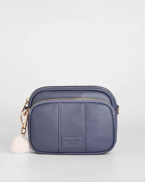 POM POM LONDON Original Crossbody Bag - Slate Blue