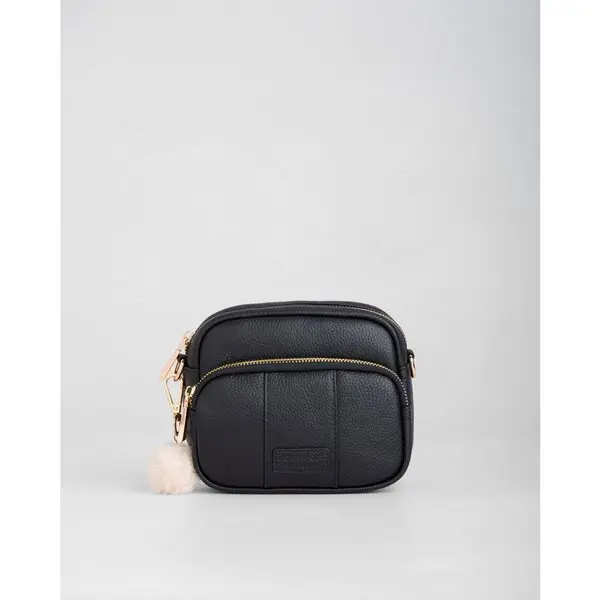 POM POM LONDON Original Mini Cross Body Bag - Black