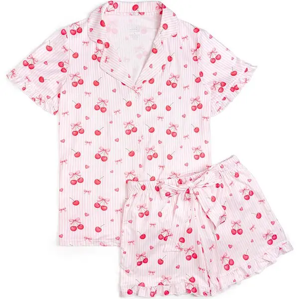 SWEET WINK Cherry Bows Two-piece Set - Soft Pink