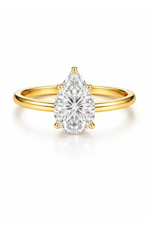 DLORIA 2 Ct. Pear-cut Moissanite Vvs1 Ring - Gold