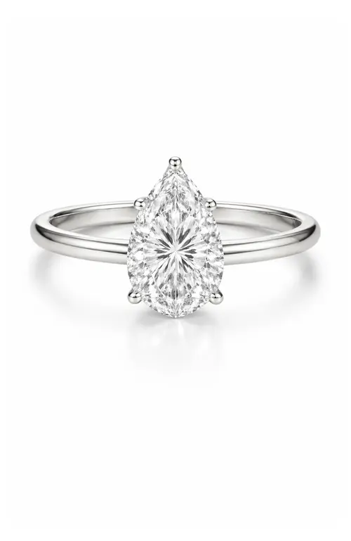 DLORIA 2 Ct. Pear-cut Moissanite Vvs1 Ring - Silver