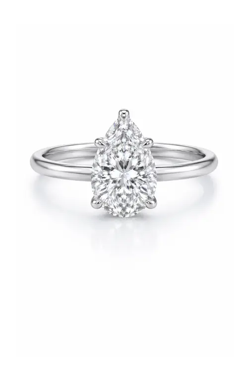 DLORIA 2 Ct. Pear-cut Moissanite Vvs1 Ring - Silver
