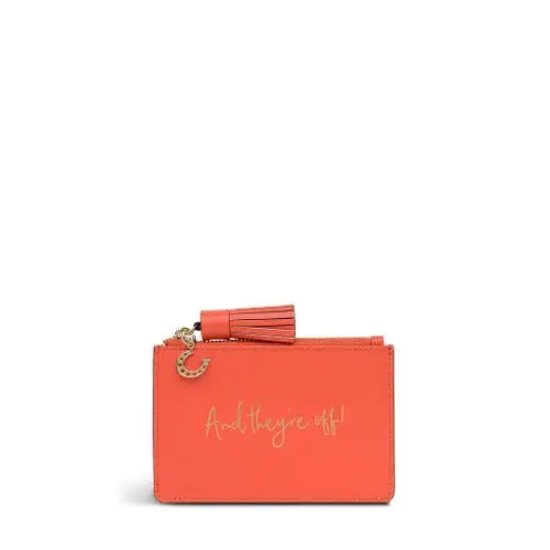 RADLEY Kentucky Derby Spring 2026 Slogan And They're Off Small Ziptop Coin Purse - Lobster