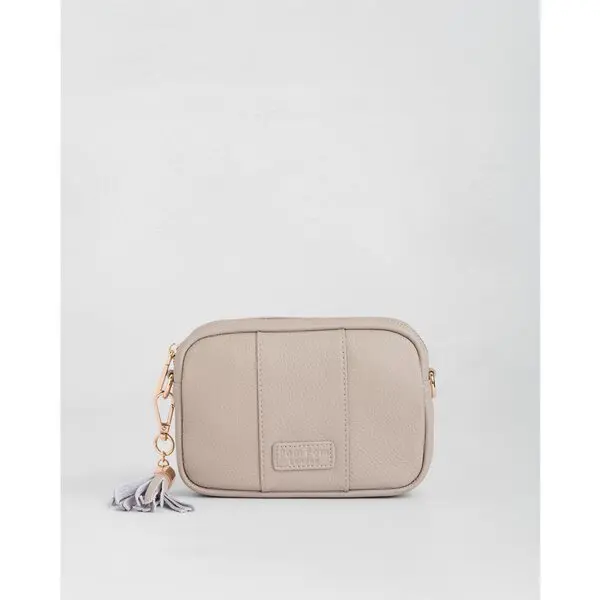 POM POM LONDON City Mini Crossbody Bag - Stone