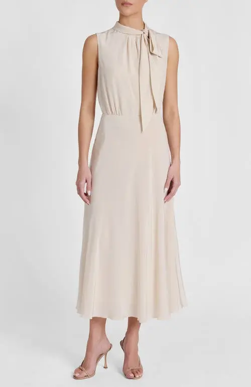 Santorelli Petra Sleeveless Silk Midi Dress - Ivory