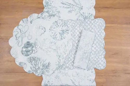 C&F HOME Cerulean Breeze Reversible Round Set Of 6 Placemats 17