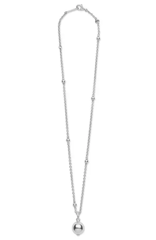 Lagos Sterling Caviar Bubbly Ball Pendant Necklace - Silver