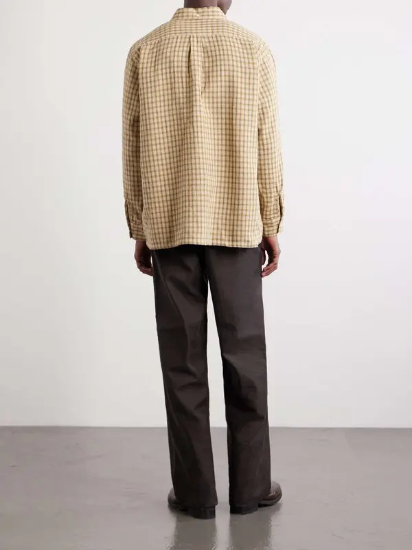 BEAMS Button-down Collar Checked Cotton Shirt