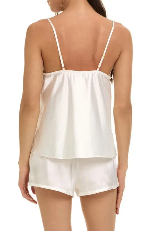 Flora Nikrooz Tiana Swiss Dot Satin Short Pajamas - Ivory