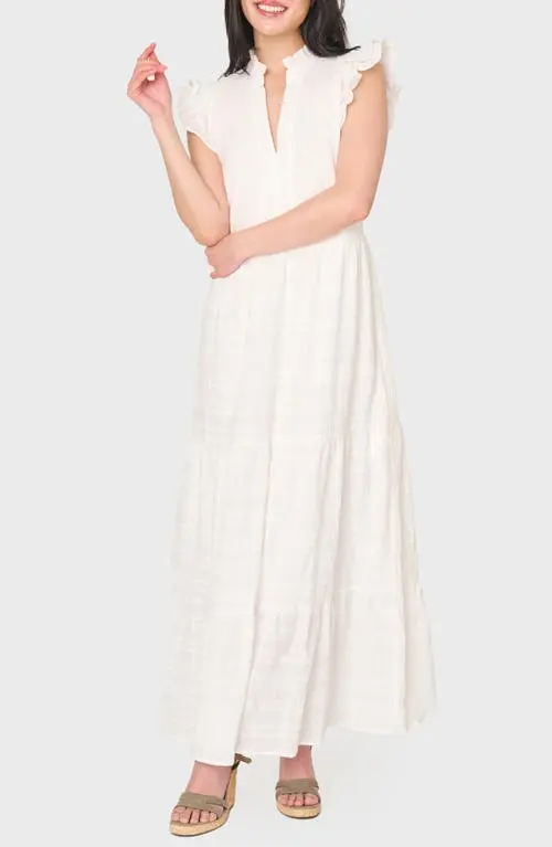 GIBSONLOOK Flutter Sleeve Cotton Maxi Dress - White
