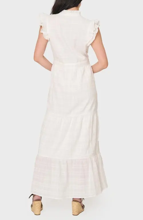 GIBSONLOOK Flutter Sleeve Cotton Maxi Dress - White