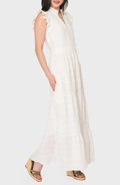 GIBSONLOOK Flutter Sleeve Cotton Maxi Dress - White