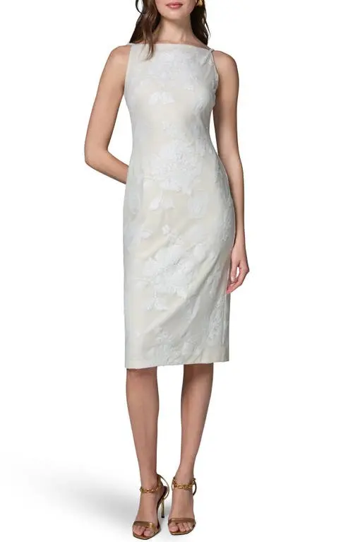 Donna Karan New York Beaded Floral Sheath Dress