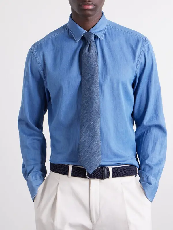 Mr P. 8cm Linen And Silk-blend Tie