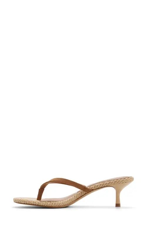 Aldo Heeled Thong Sandals - Medium Brown