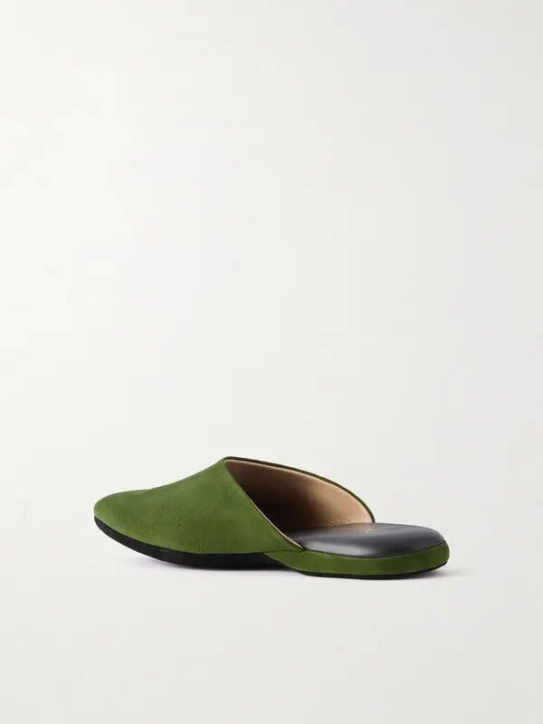 Charvet Suede Slippers - Green