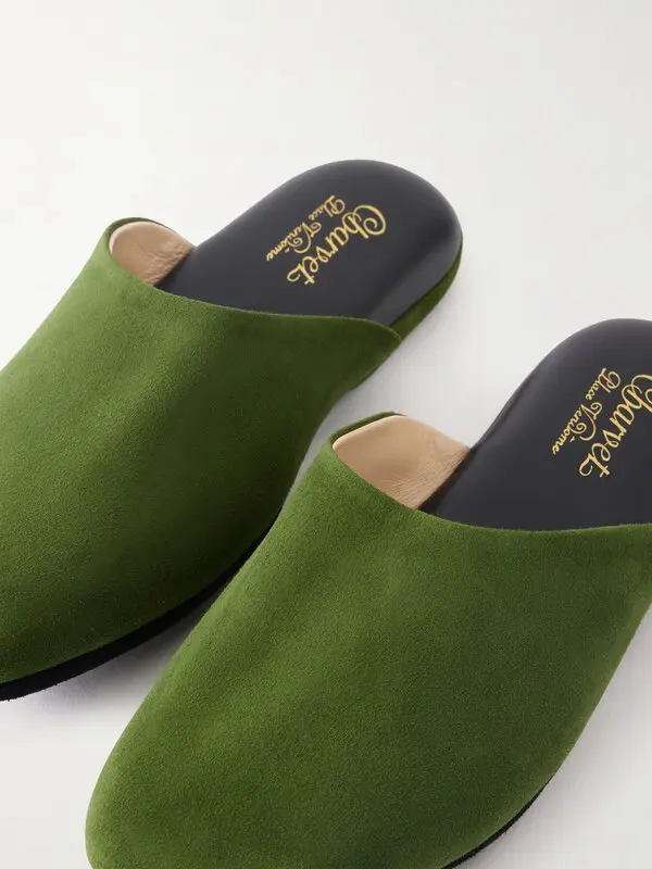 Charvet Suede Slippers - Green