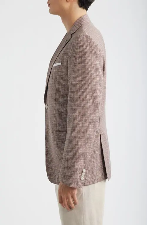 BOSS Hutson Slim-fit Virgin Wool Sport Coat - Open Red