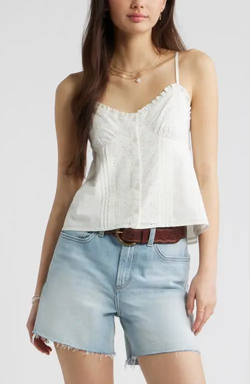 Bp. Cotton Eyelet Pintuck Camisole - Ivory